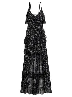 Alice + Olivia Laverne Ruffled Polkadot Maxi Dress - Black