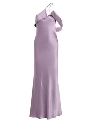 Michelle Mason One-shoulder Silk-satin Gown - Lavender