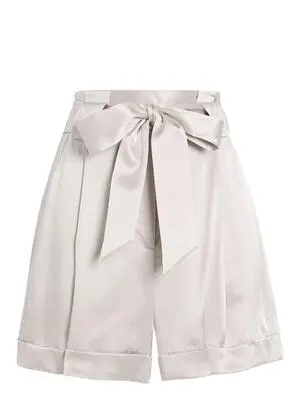 Michelle Mason Silk-satin High-rise Shorts - Light Gray