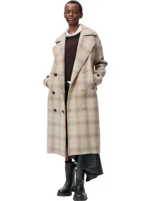 Loewe Wool And Cashmere Blend Coat - Beige