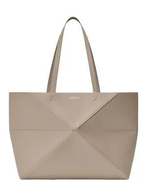 Loewe Puzzle Fold Leather Tote Bag Clay