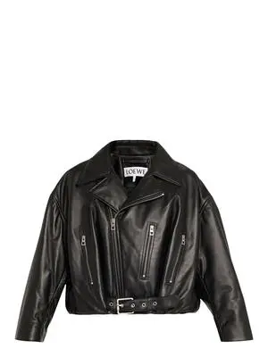 Loewe Loewe Short Nappa Lambskin Biker Jacket Black