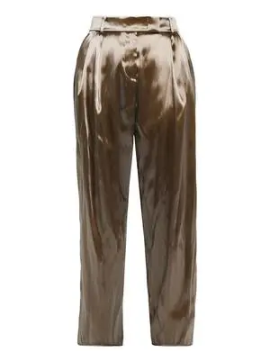 Giorgio Armani Liquid Silk Trousers - Coffee