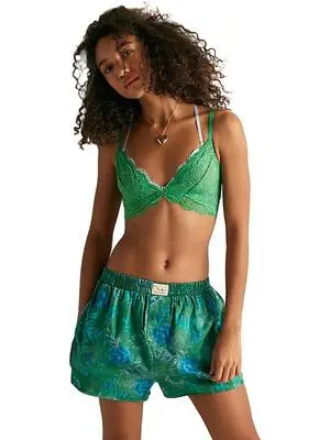 Free People We The Free Day To Day Printed Boxers - Green Combo