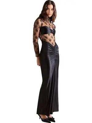 Delfi Jadienne Lace Maxi Dress - Black
