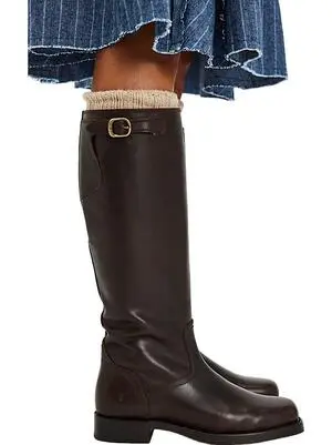 Frye Campus Low Heel Tall Riding Boots - Bourbon