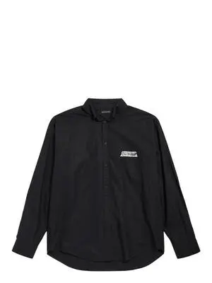 Balenciaga Masking Tape Long Sleeve Shirt Large Fit - Black
