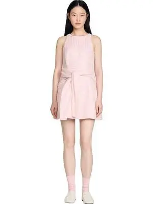 Sandro Sequin Embellished Tweed Mini Dress - Pink