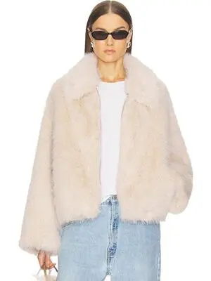 SRG Erin Faux Fur Jacket - Cream