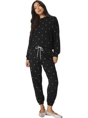 Splendid Embroidered Relaxed Fit Pullover - Black
