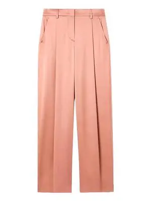 Giorgio Armani Silk Double Satin Single-pleat Trousers - Orange