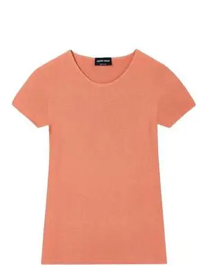 Giorgio Armani Links-stitch Viscose Short-sleeved Jumper - Orange
