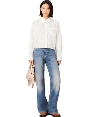 Maje Bow Jewel Shirt - White