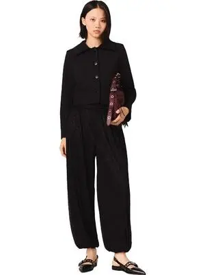 Maje Metallic Harem Trousers - Black