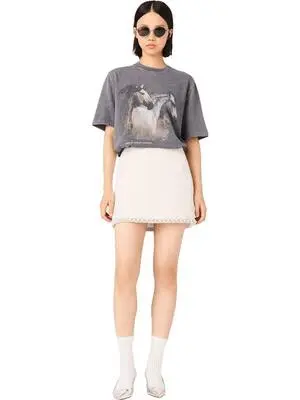 Maje Horse Print T-shirt - Black / White / Pink / Gray
