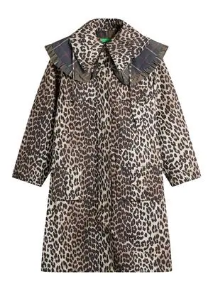 Barbour X Ganni Waterproof Parka Jacket - Leopard Print