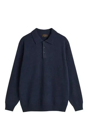 BEAMS Knit Polo Shirt - Navy