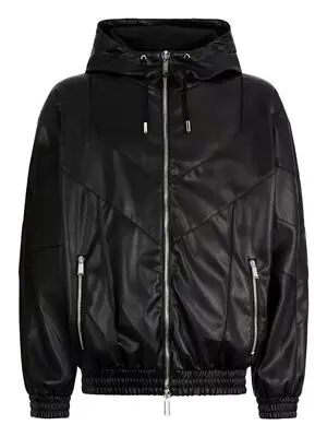 Dsquared2 Faux Leather Zip Jacket - Black