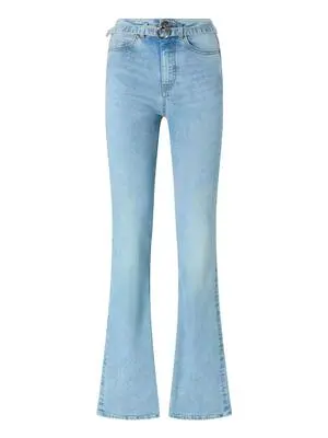 Pinko Buckle-embellished Flared Jeans - Blue