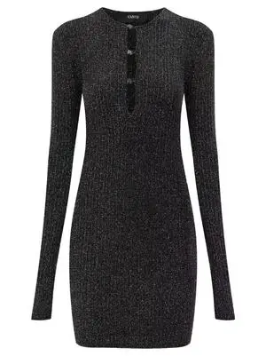 Amiri Keyhole Long-sleeve Mini Dress - Black