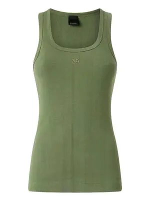 Pinko Ribbed Knit Sleeveless Top - Green