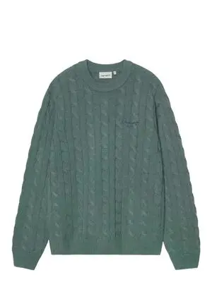 Carhartt Work In Progress Cable Knit Sweater Green