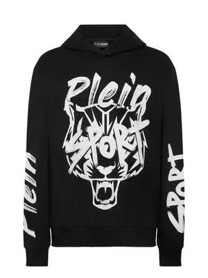 PLEIN SPORT Graphic Print Hoodie - Black