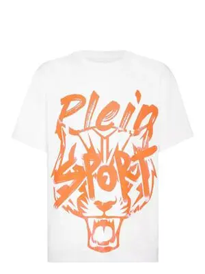 PLEIN SPORT Tiger-head Print T-shirt - White
