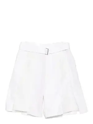 SONGZIO Belted Vertical Shorts - White