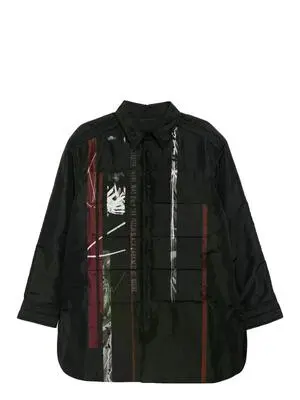 Yohji Yamamoto Graphic-print Padded Jacket - Black