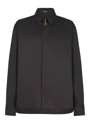 Balmain Long-sleeve Concealed-fastening Shirt - Black