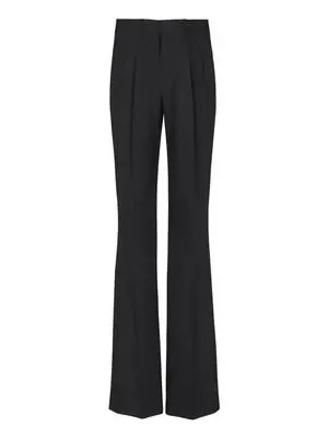 Balmain Flared-leg Wool Trousers - Black