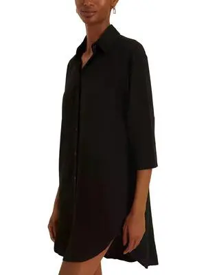 LENNY NIEMEYER Button-front Mini Shirt Dress - Black
