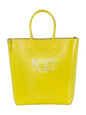 N°21 Logo-detail Leather Tote Bag - Yellow