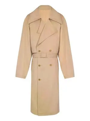 Balmain Belted Cotton Canvas Trench Coat - Neutrals