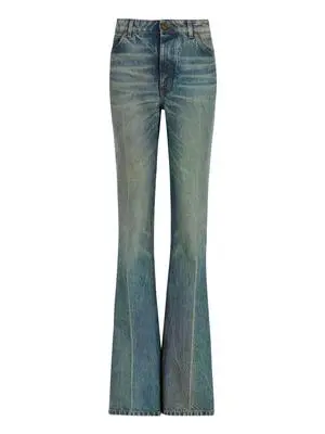 Balmain Faded Flared Jeans - Blue