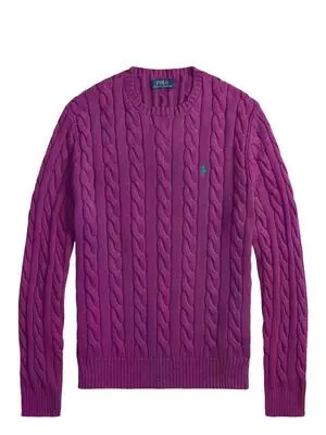 Polo Ralph Lauren Cable-knit Embroidered Sweater - Purple