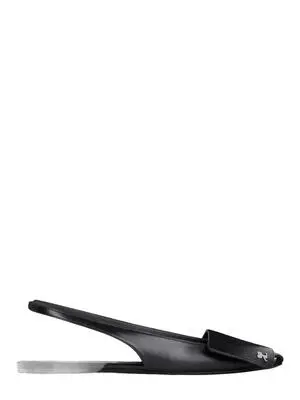 COURREGES Leather Slingback Ballerinas - Black