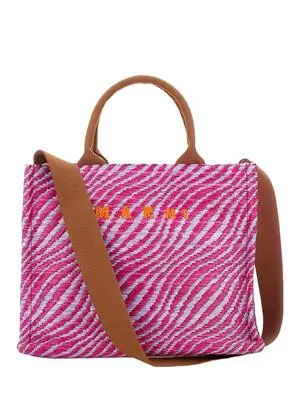 Marni Small Wave-print Tote Bag - Pink