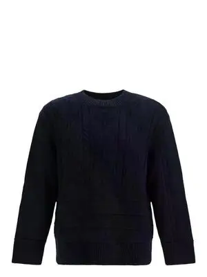 NAMACHEKO Osterly Cable-knit Sweater With Elbow Patches - Blue