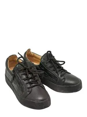 GIUSEPPE ZANOTTI Frankie Zip Leather Trainers - Black
