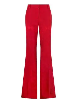 Roberto Cavalli Floral Flared Trousers - Red