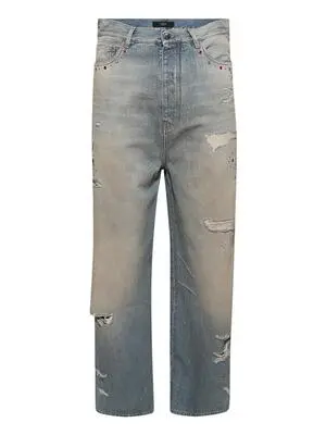 Amiri Bones Studded Baggy Jean - Blue