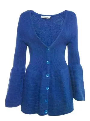 Moschino V-neck Button Cardigan - Blue