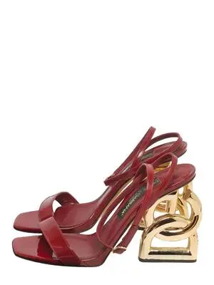 Dolce & Gabbana Keira Patent Leather Sandals - Red