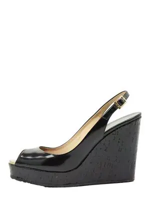 JIMMY CHOO Platform Slingback Wedge Sandals - Black