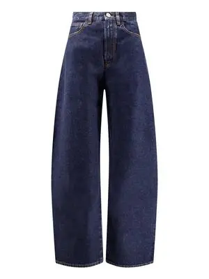 Alaïa Round Denim Jeans - Blue