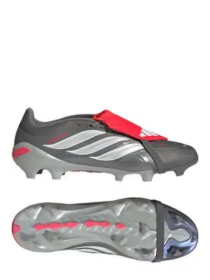 Adidas Predator League Firm Ground Soccer Cleats - Iron Metallic / Zero Metalic / Lucid Red