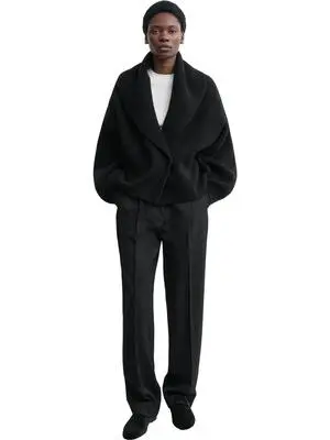 TOTEME Shawl-lapel Ribbed Wool Cardigan - Black