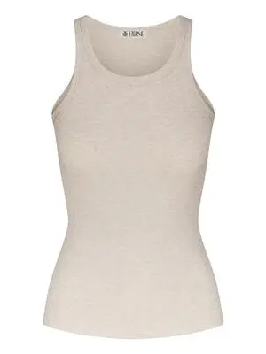 Eterne High Neck Fitted Tank - Grey
